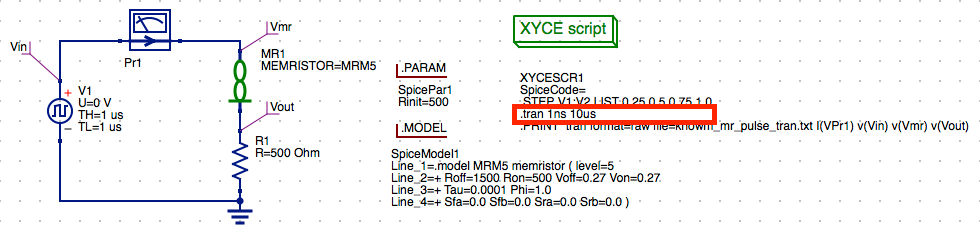 Simulating the Knowm M-MSS Memristor Model Pulse Response with Qucs-S and Xyce – Knowm.org